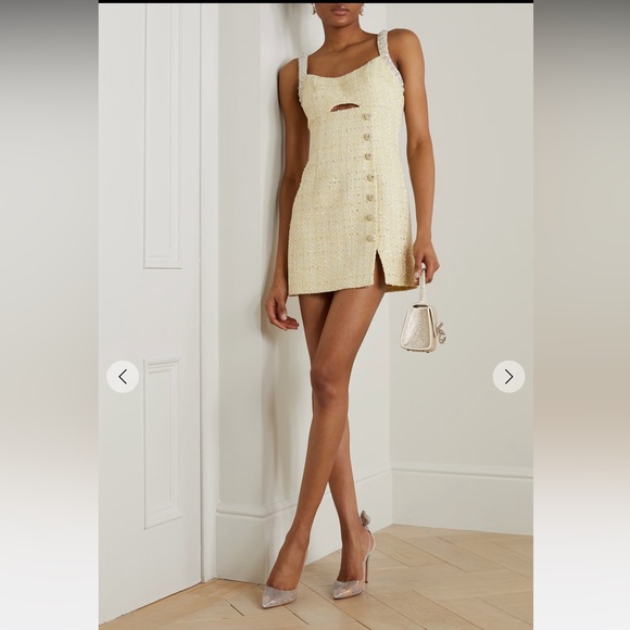 Self-Portrait | Dresses | Selfportraitembellished Cutout Metallic Tweed ...
